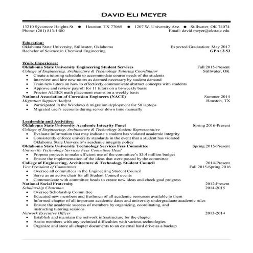 David Eli Meyer - Resume | PDF