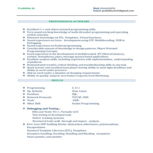 prathibha resume | DOCX