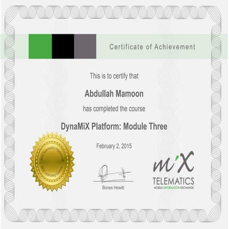 DynaMiX_-_Module_Three_Certificate | PDF