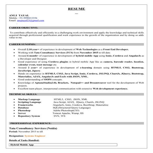 Sugumar Resume | DOC