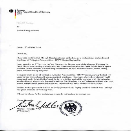 RECOMMENDATION - GERMAN EMBASSY | PDF