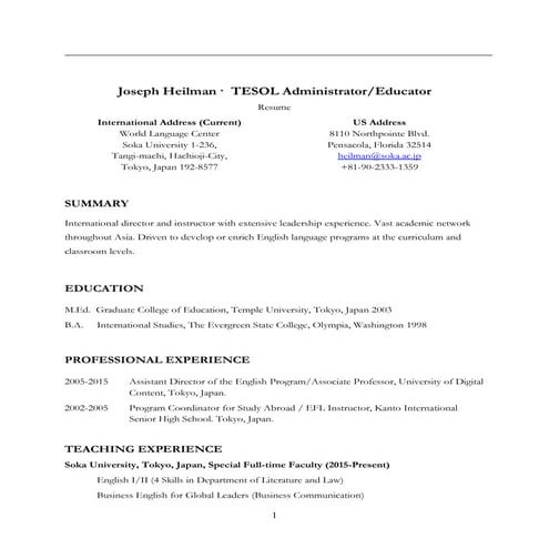 Resume Joseph Heilman | PDF