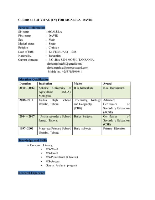CURRICULUM VITAE peter | PDF