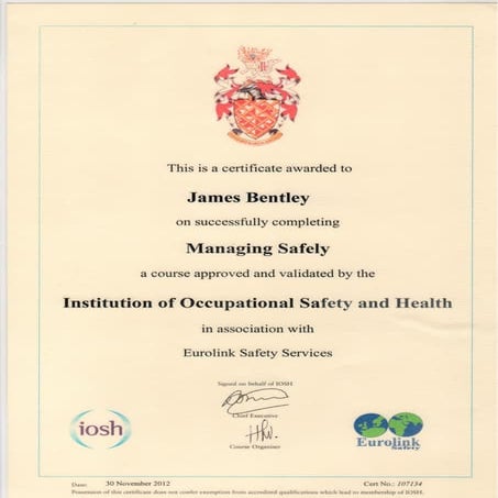 IOSH Managing Safely | PDF
