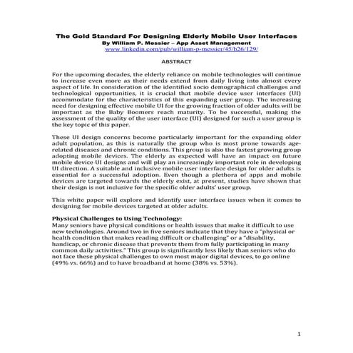 The Gold Standard For Designing Elderly Mobile User Interfaces Pdf