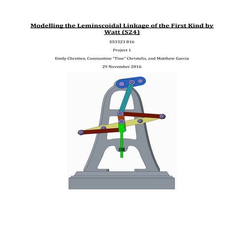 ES3323 - Project 1 Report - Modeling Watt's Linkage | PDF