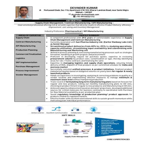 Devinder Resume SCM FINAL | PDF