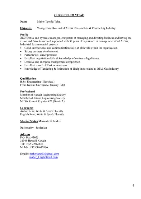 Samih.CV docx | DOCX | Construction Industry | Industries