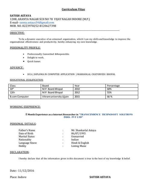 CV Rajat kansal B.Tech | Resume Writing and Advice | Job Search