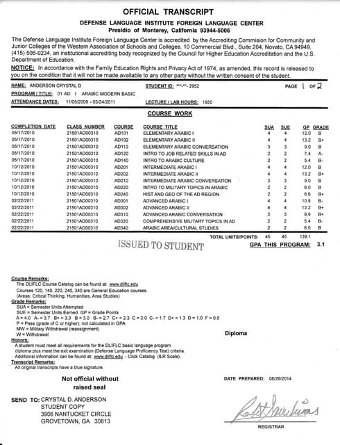 NCS Transcript | PDF