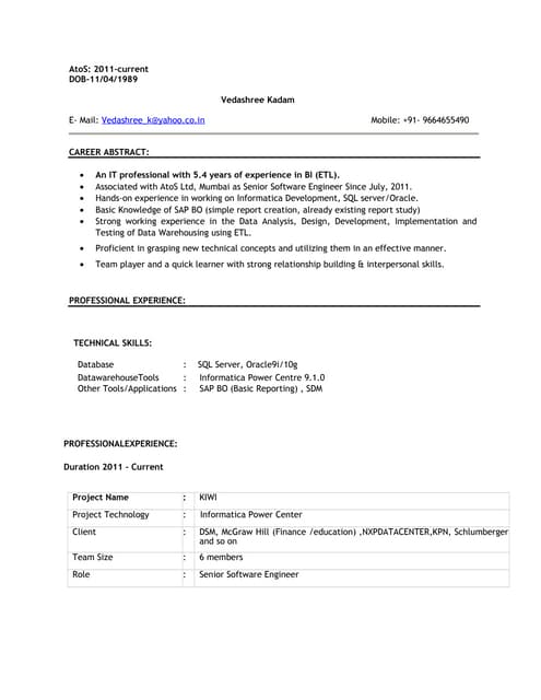 Dilchand Kumar_Resume | PDF | Databases | Computer Software and Applications