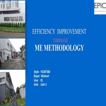 Manufacturing Excellence Line- Efficiency Improvement Project | PPTX