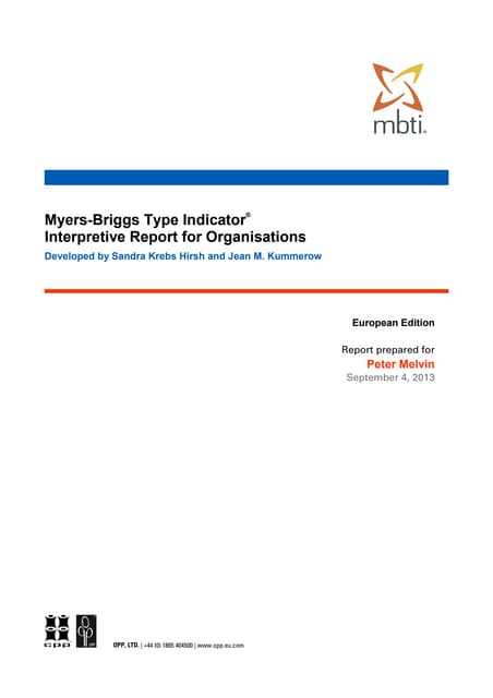 Myers Briggs Type Indicator (MBTI) | PPTX | Mental Health | Diseases ...