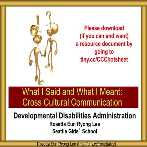 Developmental Disabilities Administration Cross Cultural Communication | PPTX