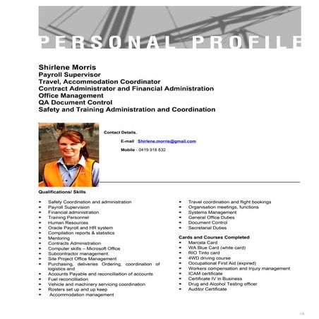 Shirlene Morris CV | DOC