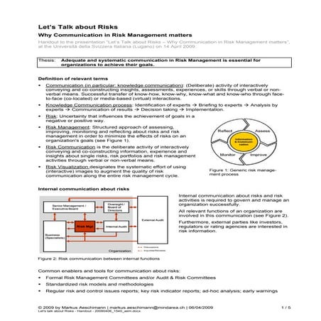 Let's Talk about Risk | PDF | Business | Business and Finance