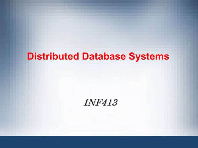 Distributed Databases Systems 3 2015ppt