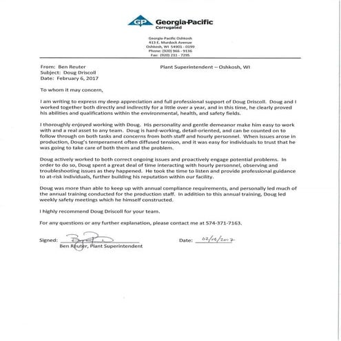 Georgia Pacific - recommendation | PDF