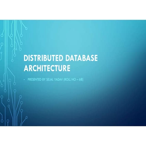 Types of Distributed database architecture | PDF