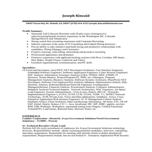 Jody Kincaid Resume | DOC