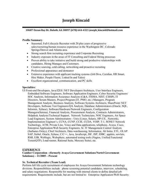 Joseph Kincaid presentations