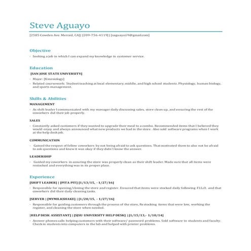 Tricia's Resume | DOC