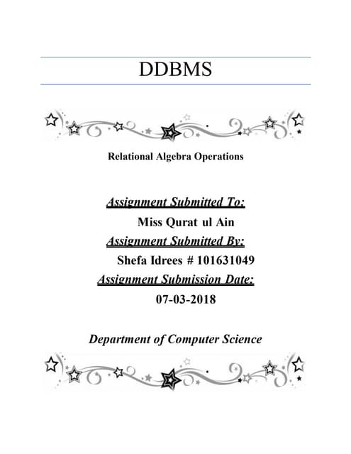 Relational Algebra In Dbms Ppt