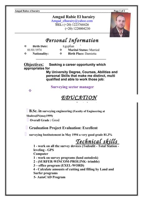 CV EMAD EN | PDF | Civil Engineering Industry | Industries