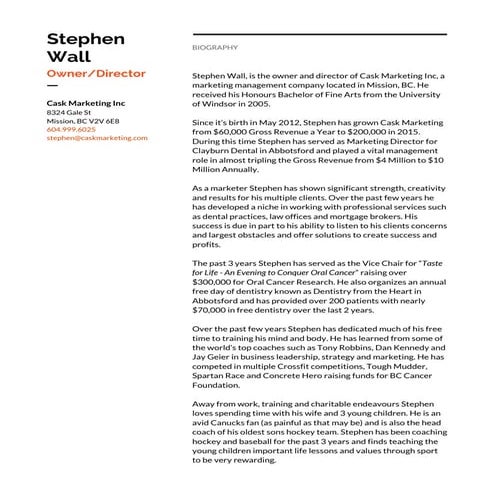 Stephen-Wall-Biography | PDF
