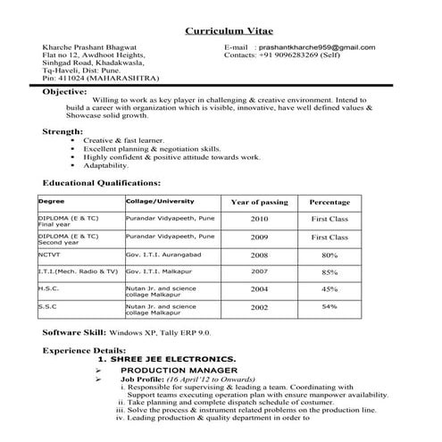 Prashant Resume | PDF