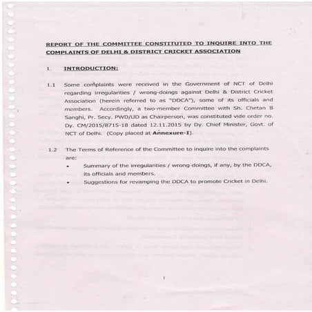 DDCA Inquiry Committee Report | PDF