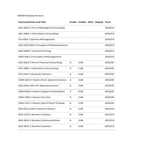 Transcript | PDF | Undergraduate Education | College Education