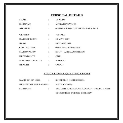 LERATO CV UPDATED22 | DOC