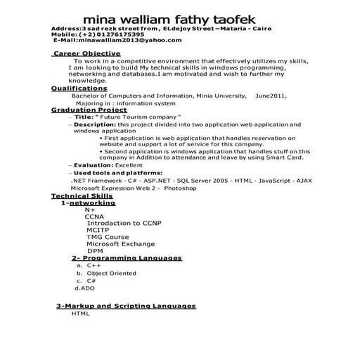 Mohamed mohsen cv | PDF