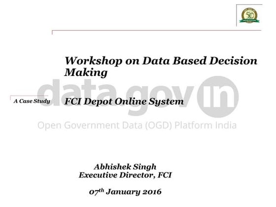 FCI Online Storage management system for | PPT