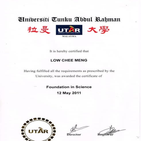 Certificate of foundation in science (2) | PDF