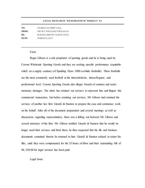 MEMO OF LAW EXAMPLE | DOCX | Law