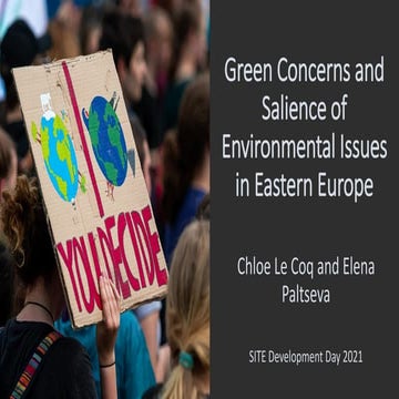Green Concerns and Salience of Environmental Issues in Eastern Europe ...