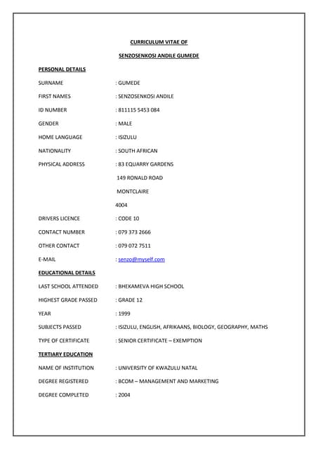 LERATO CV UPDATED22 | DOC