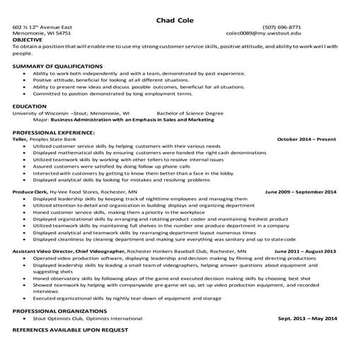 Chad Cole Resume | DOCX