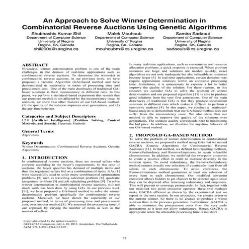 An Approach To Solve Winner Determination In Combinatorial Reverse Auctions Using Genetic