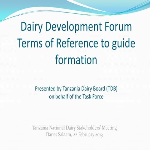 Dairy Development Forum terms of reference to guide formation | PPTX ...
