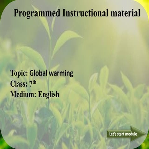 Programed instructional material: Global Warming | PPTX