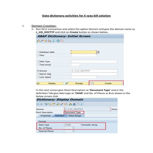 EWAY BILL Ddic creation | PDF