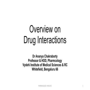 Overview on drug interactions | PDF