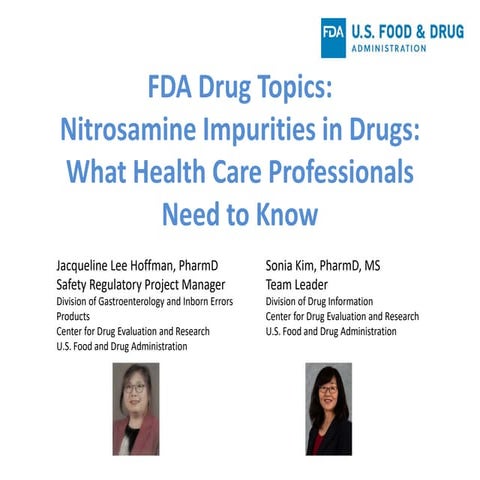DDI Webinars Nitrosamines US FDA Guidance | PDF