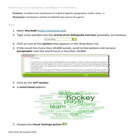 DDL WordSift Activity 4- Find Genre Vocabulary | PDF
