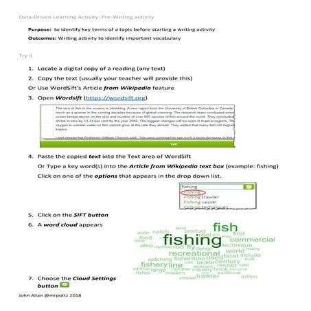DDL WordSift Activity 7- Study Key Vocabulary before writing activity | PDF