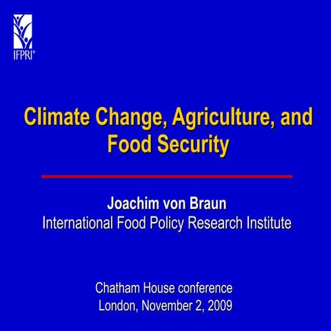 Climate Change, Agriculture, and Food Security | PPT