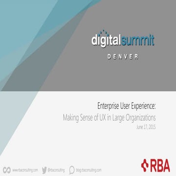 Digital Summit Denver 2015: Enterprise User Experience | Margaret ...
